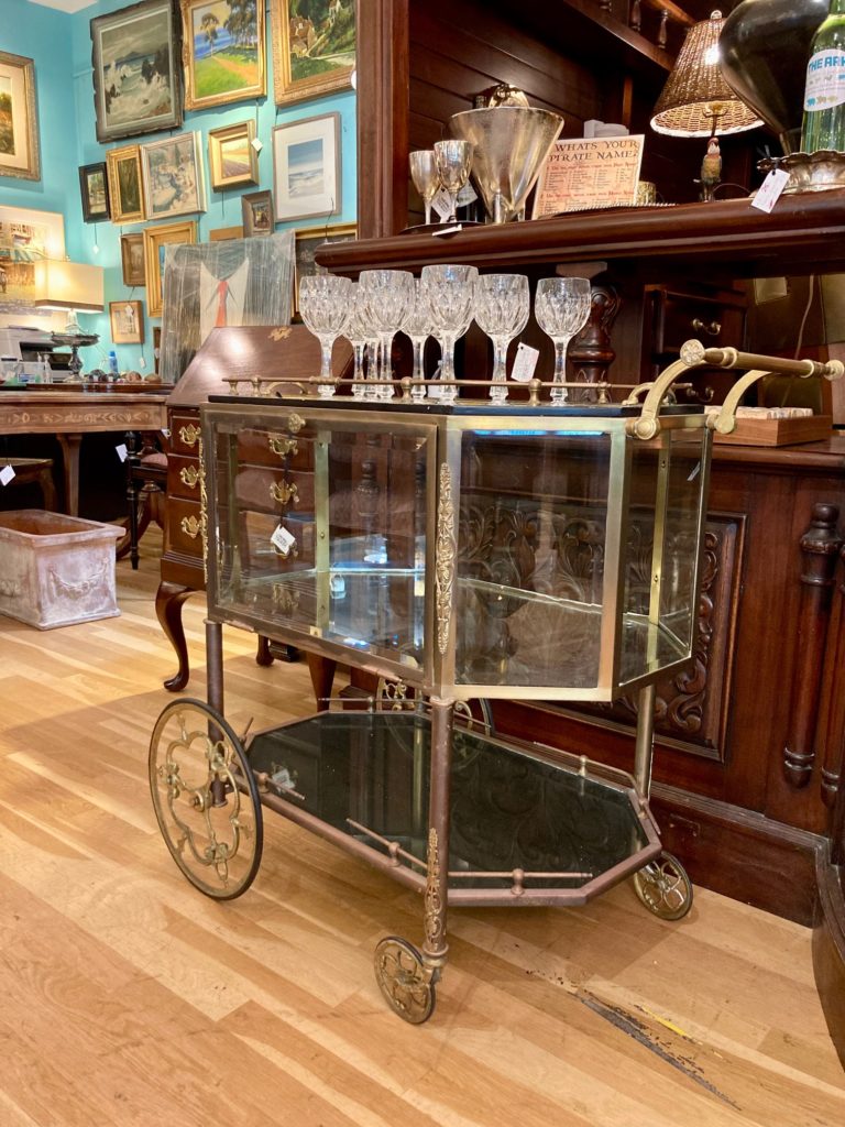 French Neoclassical Style Brass Pastry Trolley - Ark Antiques, La Jolla, CA