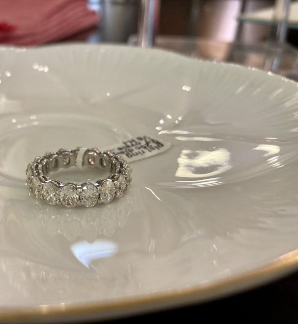 Oval Diamond Platinum Eternity Band Ark Antiques La Jolla Ca