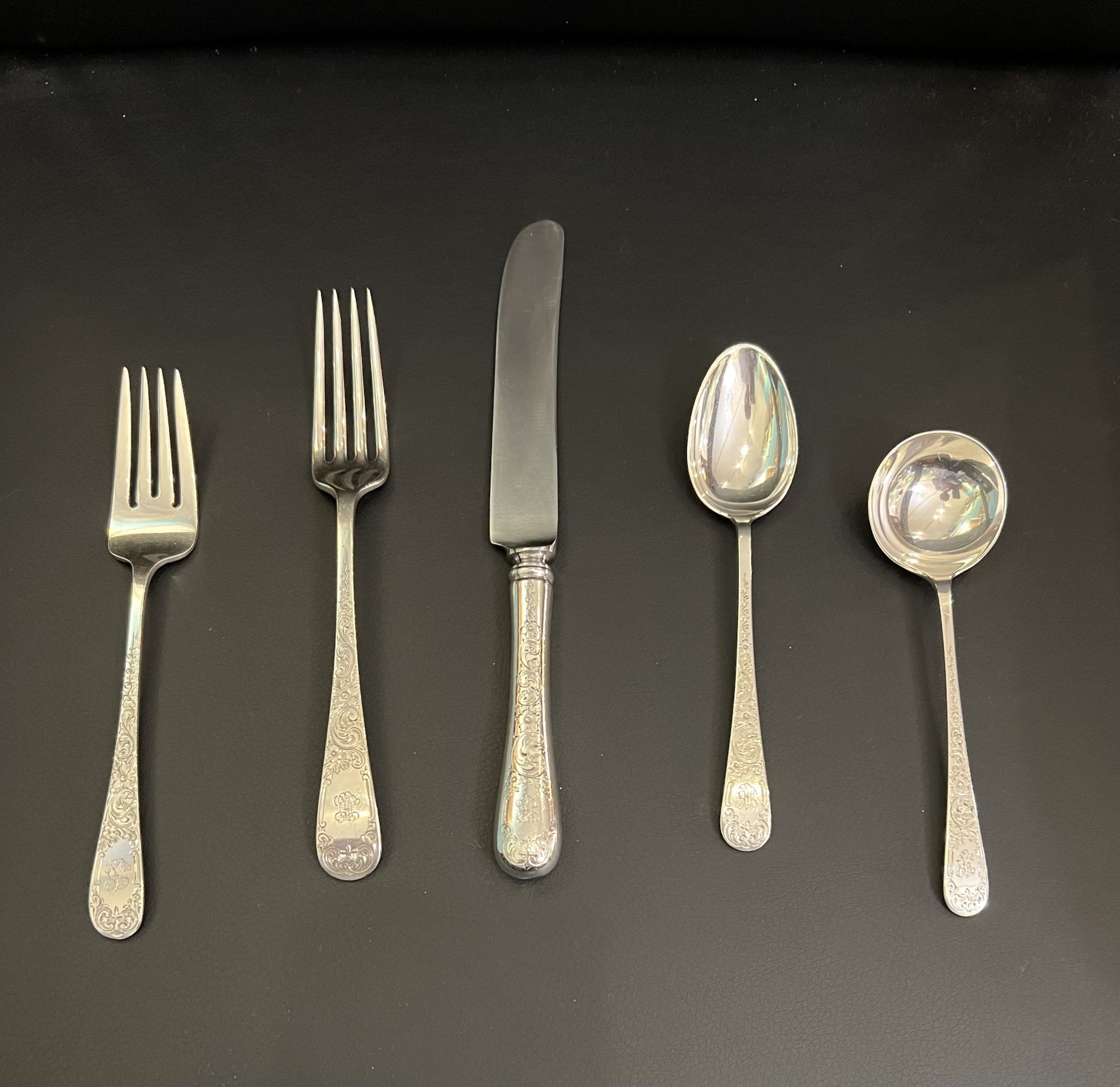 Roux Marquiand Silver Plate Flatware 50 Pieces - Ark Antiques, La Jolla, CA