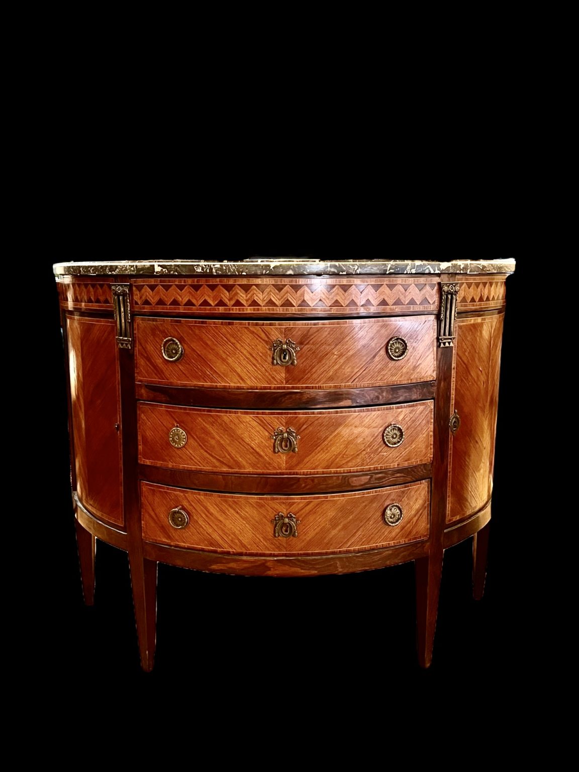 Antique French Demilune Commode - Ark Antiques, La Jolla, CA