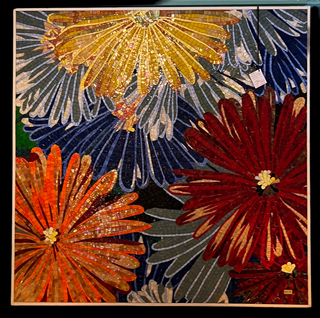 SICIS Art Glass Mosaic Floral Painting - Ark Antiques, La Jolla, CA