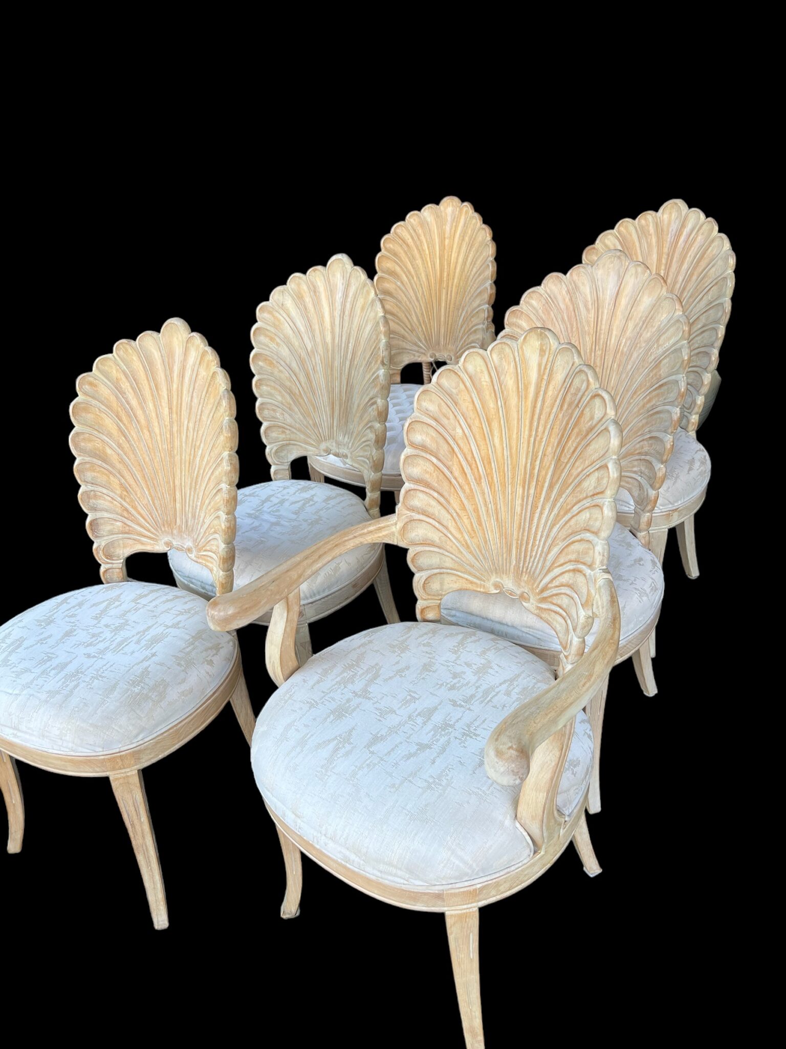 Shell Back Chairs Hollywood Regency Style - Ark Antiques, La Jolla, CA